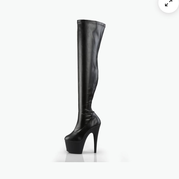 Pleaser | Shoes | 7 Stiletto Heelsthigh High Boots Blck Str Faux ...